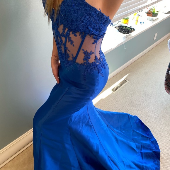 Dresses | Royal Blue Prom Dress With Ball Gown Train | Poshmark